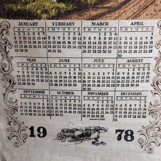 Vintage 1978 Cloth Repeater Calendar | Chairish