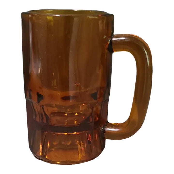 Vintage Amber Color Heavy Glass Beer Mug Tankard | Chairish
