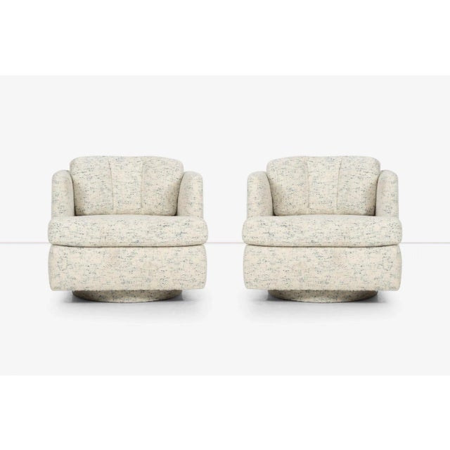 Pair of Hexagonal Swivel Lounge Chairs Attributed to Harvey Probber ...