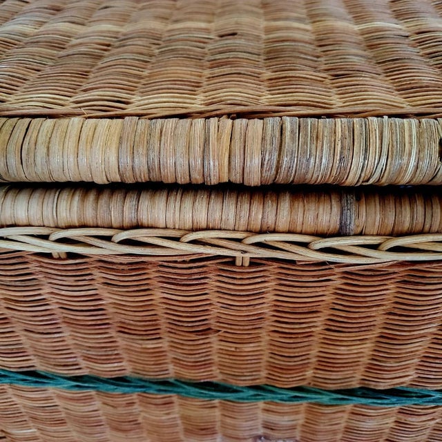 Rattan Upright Chest With Hinged Lid, Vintage | Chairish