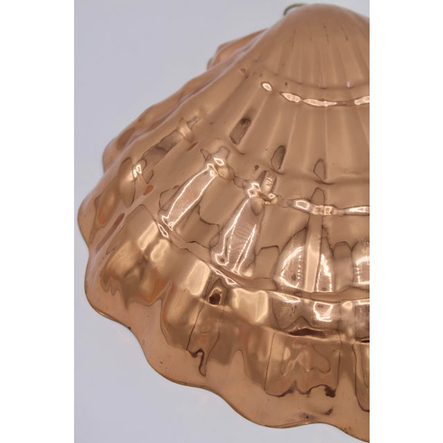 Large Vintage Copper Clam Shell Hanging Mold | Chairish