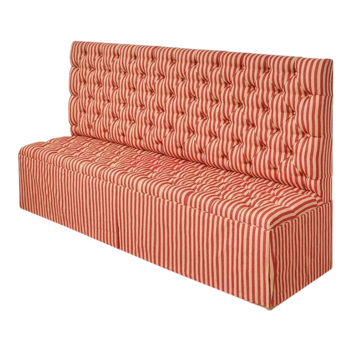 Custom Tufted Striped Banquette | Chairish