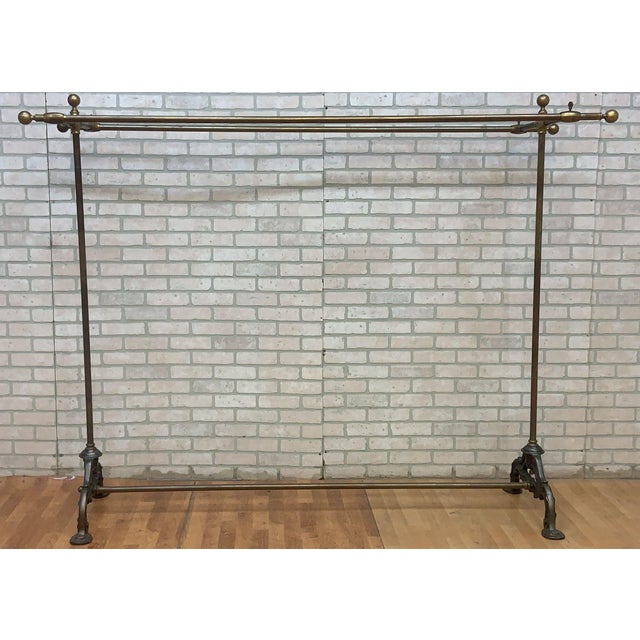 1940s Vintage French Brass and Wrought Iron Hand Clothing Rack Stand ...