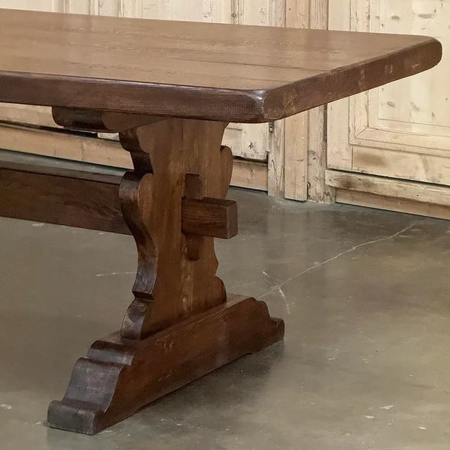 Rustic Antique Dining Table ~ Trestle Table in Solid Oak | Chairish
