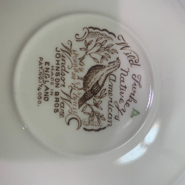 1950s Johnson Brothers Windsor Ware Wild Turkeys Cups and Saucers Set ...