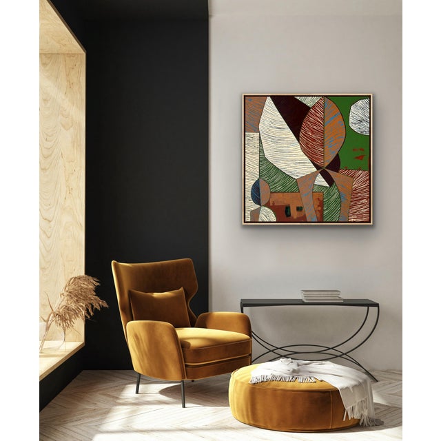Side by Side Abstract Painting by Artist Pamela Harmon, Framed | Chairish