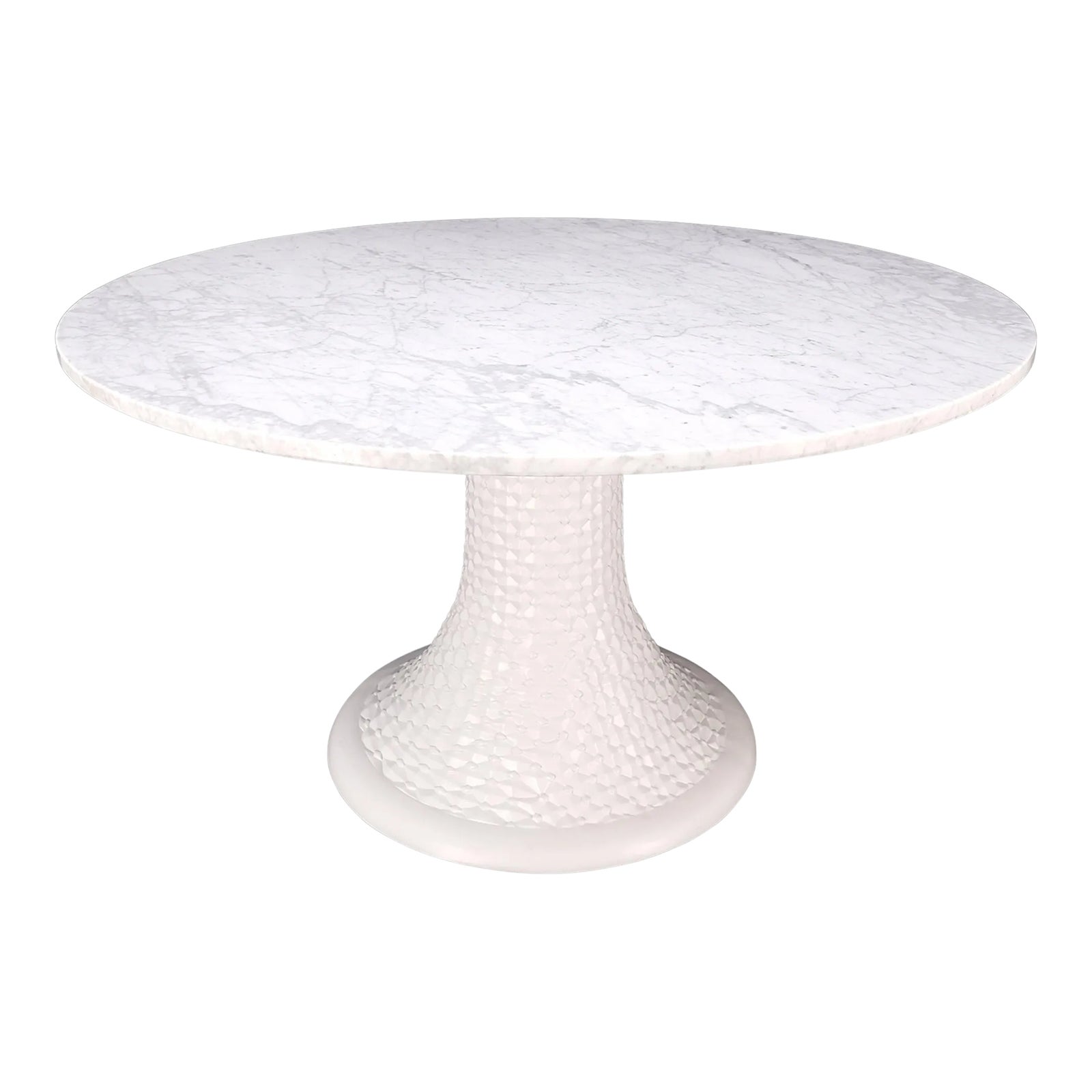 Round White Marble 1" Thick Top Diamond Pattern Texture Composition ...