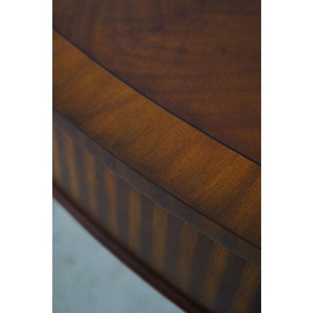 Ethan Allen Inlaid Mahogany Demilune Console Table | Chairish