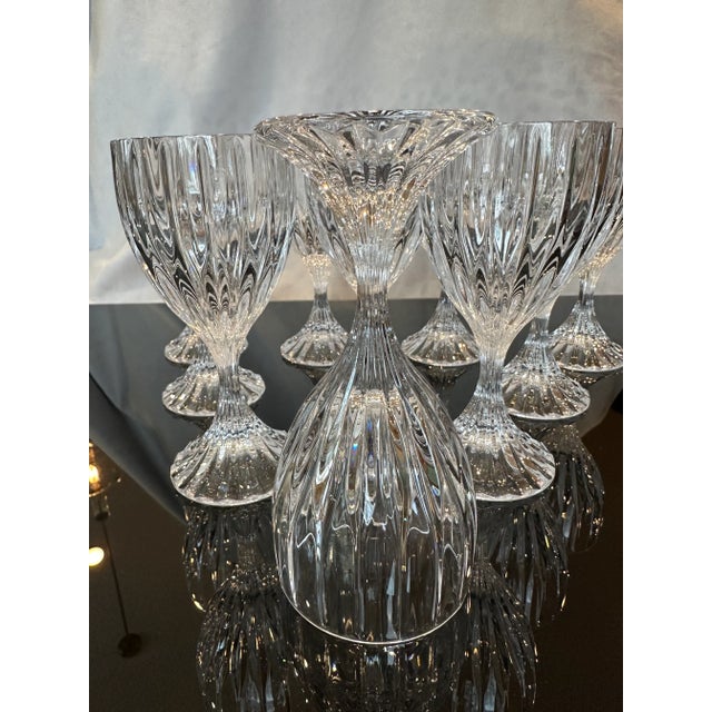 Late 20th Century Mikasa Park Lane Crystal Wine Glasses Set Of 10