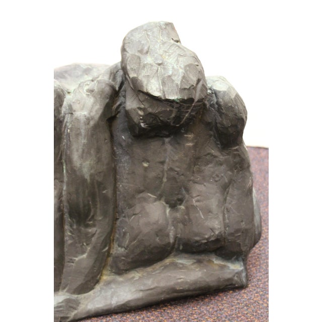 Modern Abstract Cast Bronze Female Sculpture | Chairish