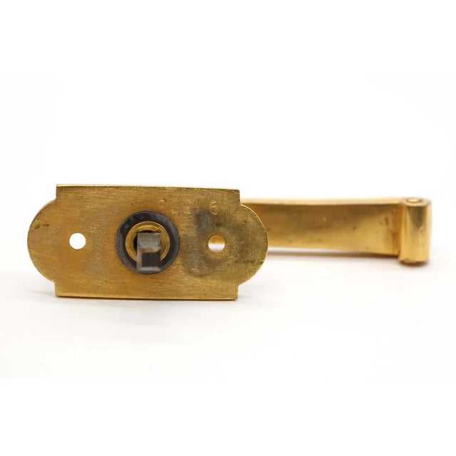 Mid 20th Century French Gilded Brass Dummy Lever Door Handle Set | Chairish