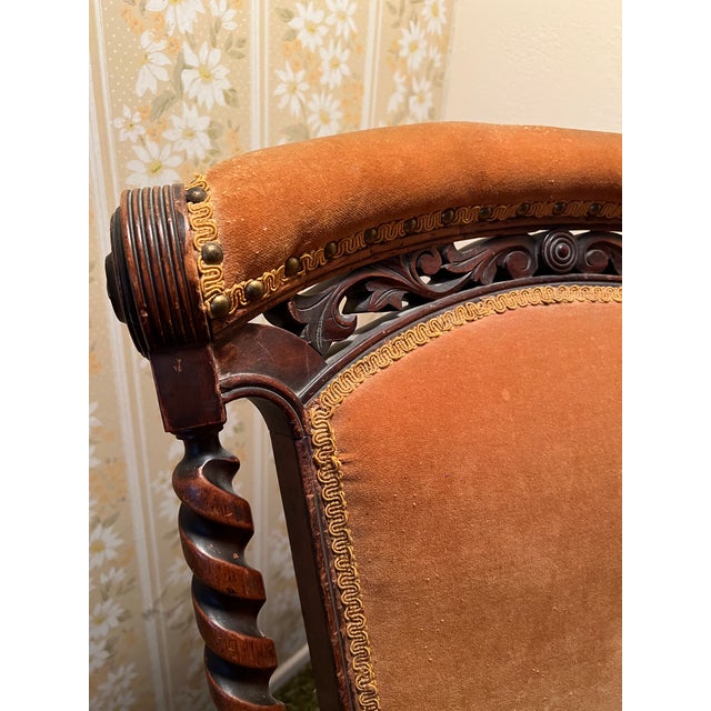 George Hunzinger Carved Walnut Platform Rocking Chair, 1880 | Chairish