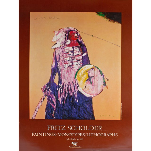 Fritz Scholder Signed 1980 Exhibition Poster | Chairish