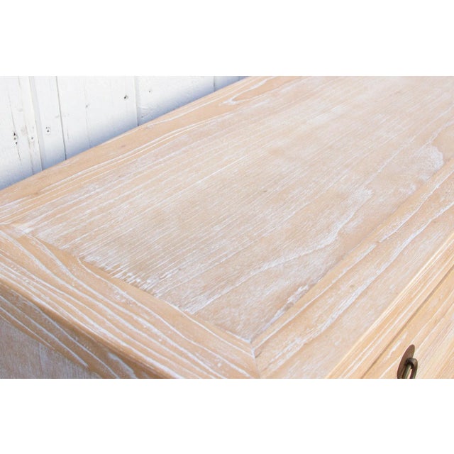 Long Whitewash Elm Wood Sideboard | Chairish