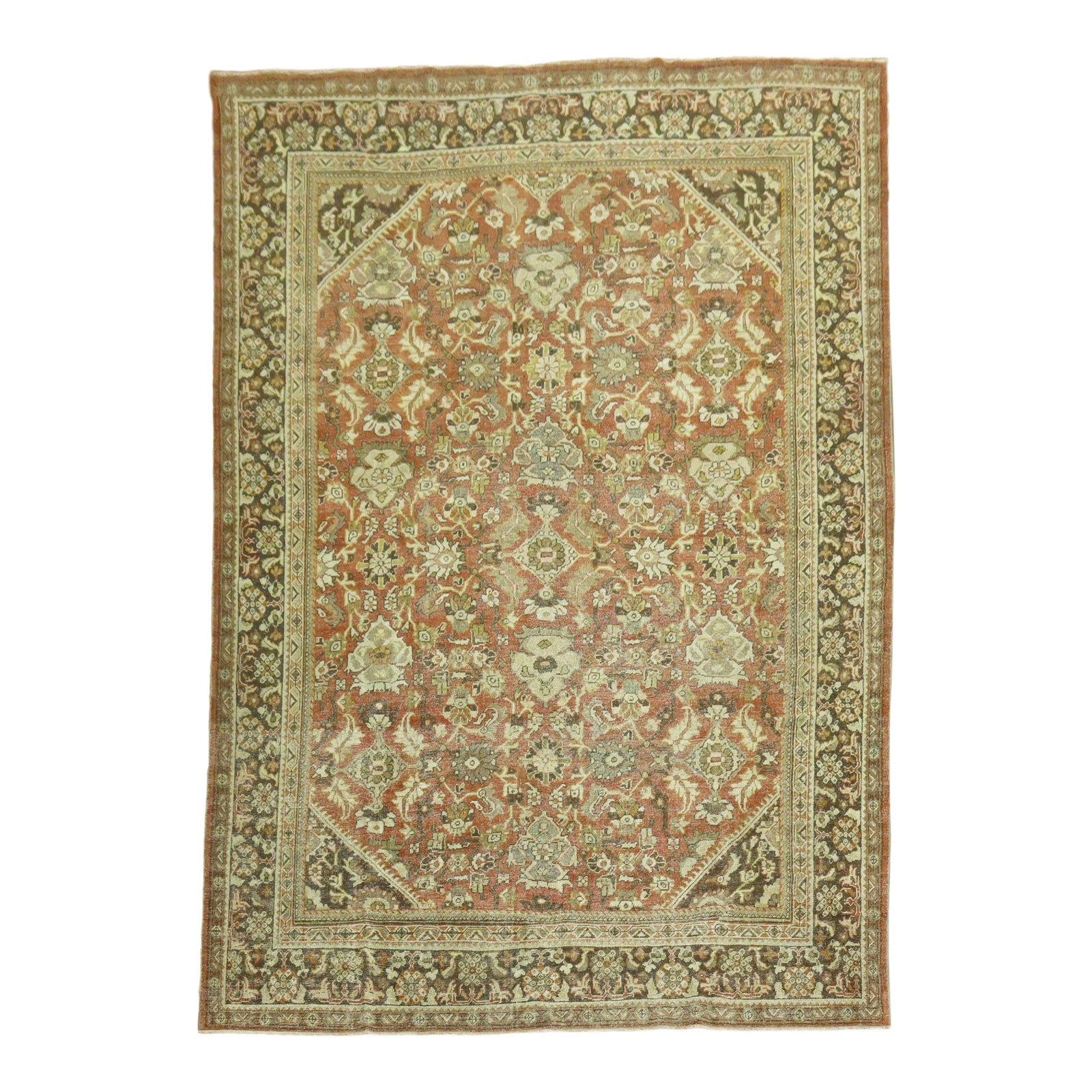 Traditional Rust Room Size Antique Rug, 8'11'' X 12'3'' | Chairish