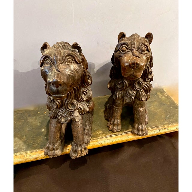17th Century Carved Lions - a Pair | Chairish