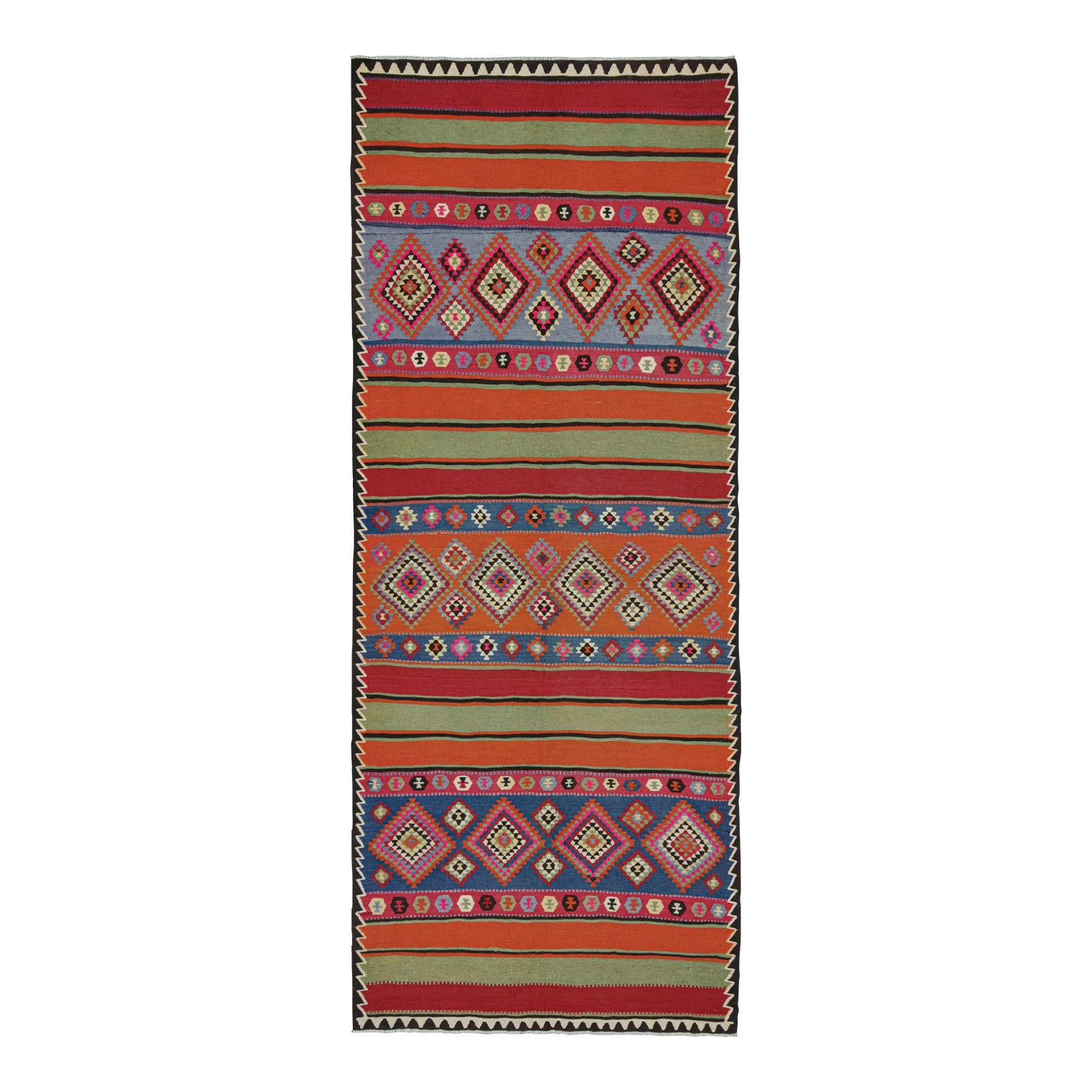 1950s Vintage Persian Kilim in Polychromatic Geometric Patterns by Rug ...