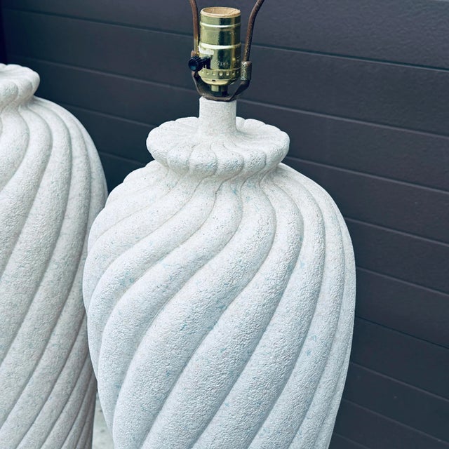 1980's Michael Taylor Style Plaster Spiral Floor Lamps - a Pair | Chairish