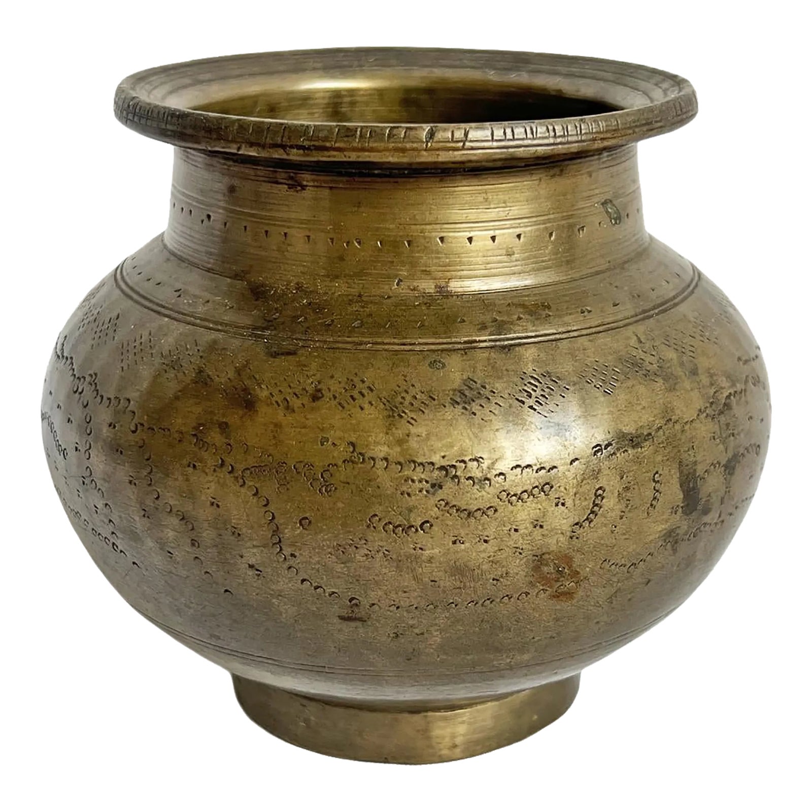 Old Antique Brass Ritual Pot | Chairish