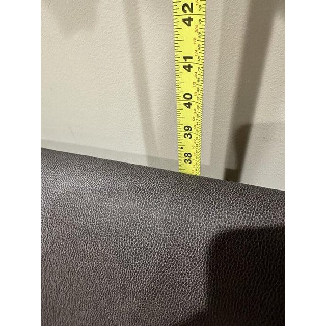 Blue-Gray Vinyl Hall Bench with Java Legs | Chairish