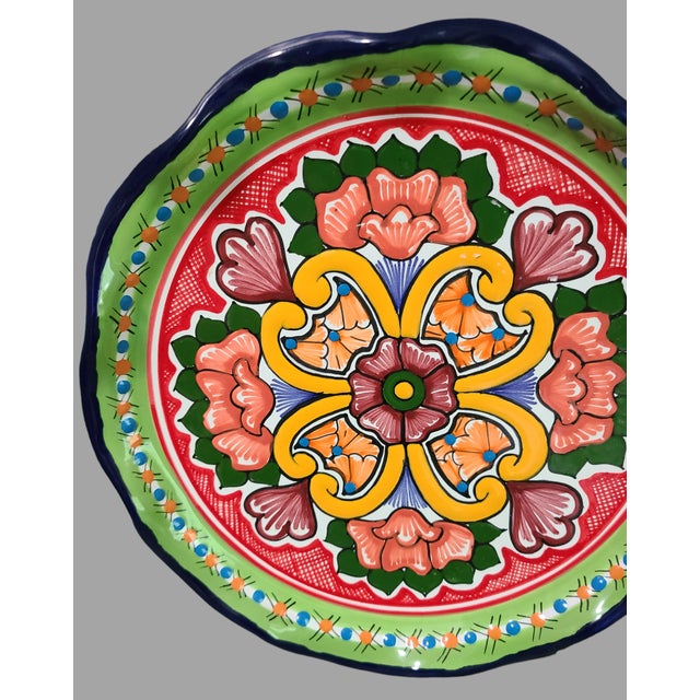 Handmade Mexican Del Angel Pueblo Mexico Hand Painted Colorful Talavera ...