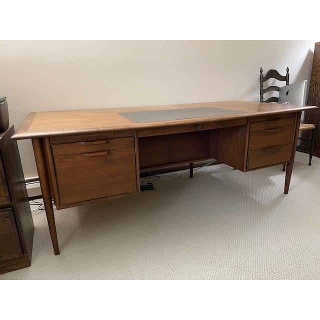 1960s Mid Century Modern Alma Castilian Line Desk | Chairish