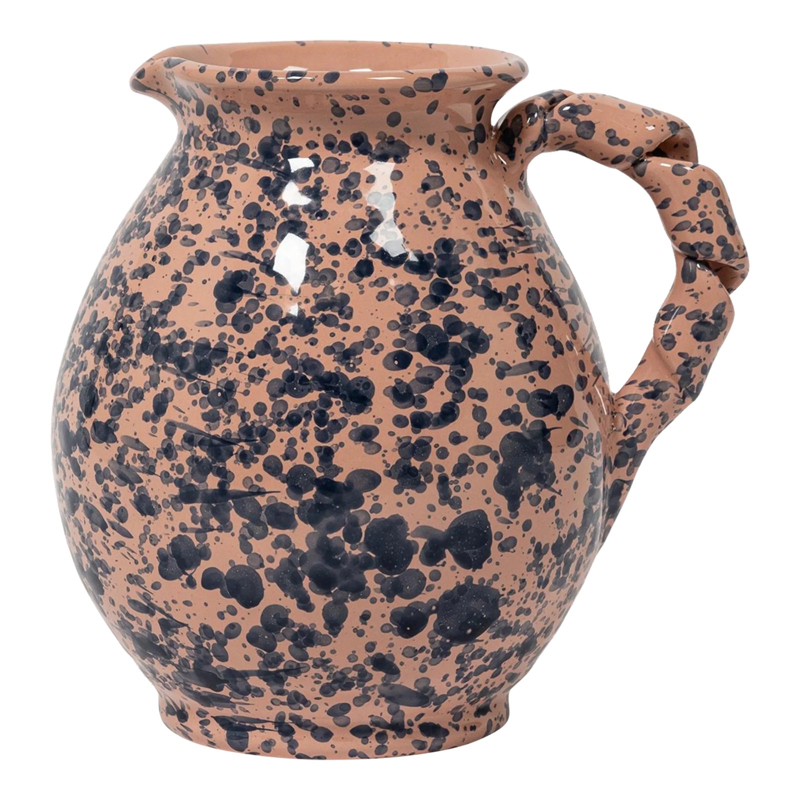 Sharland England Splatter Cigno Jug, Pink and Blue | Chairish