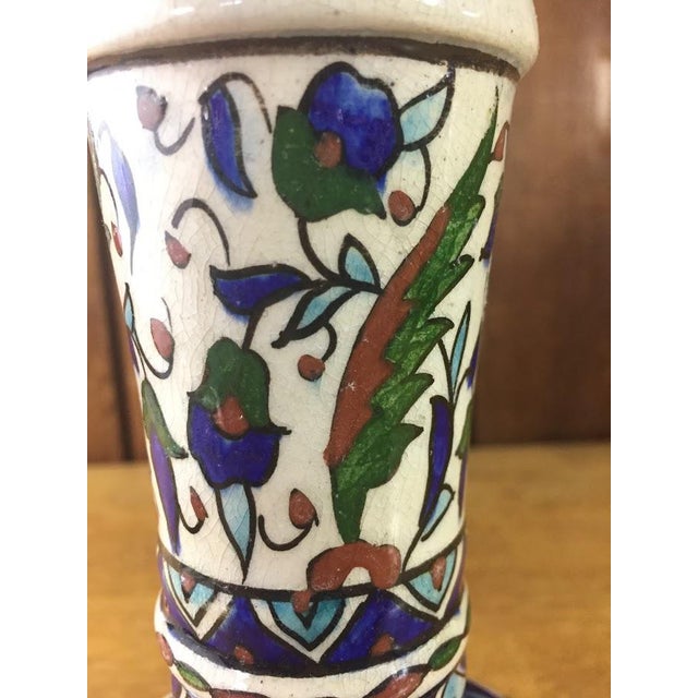 Middle Eastern Hand-Painted Glazed Pottery | Chairish