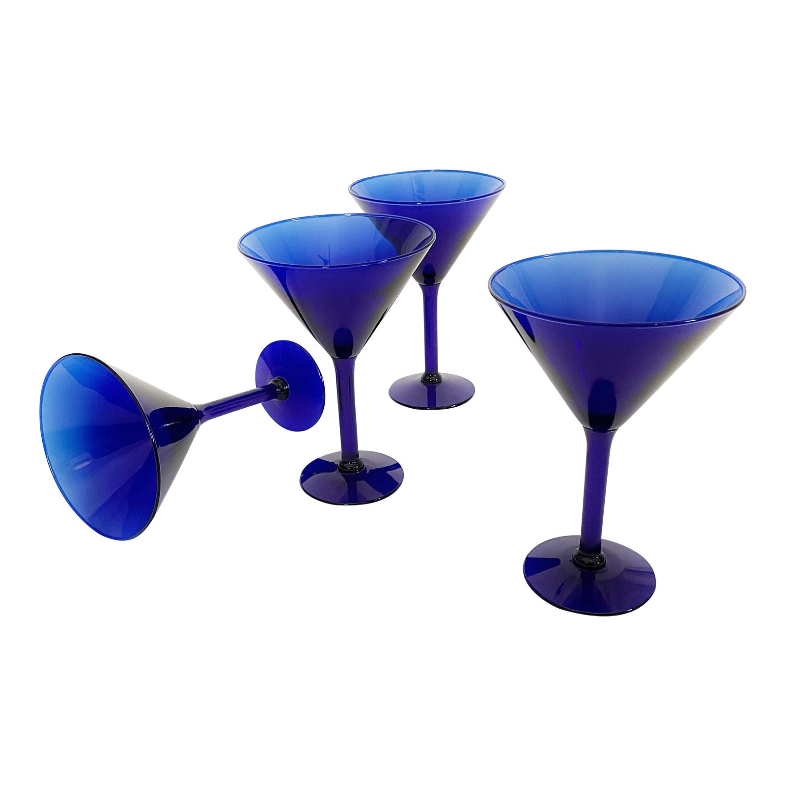1980s Mid-Century Cobalt Blue Cosmo Glasses-Set of 4 | Chairish