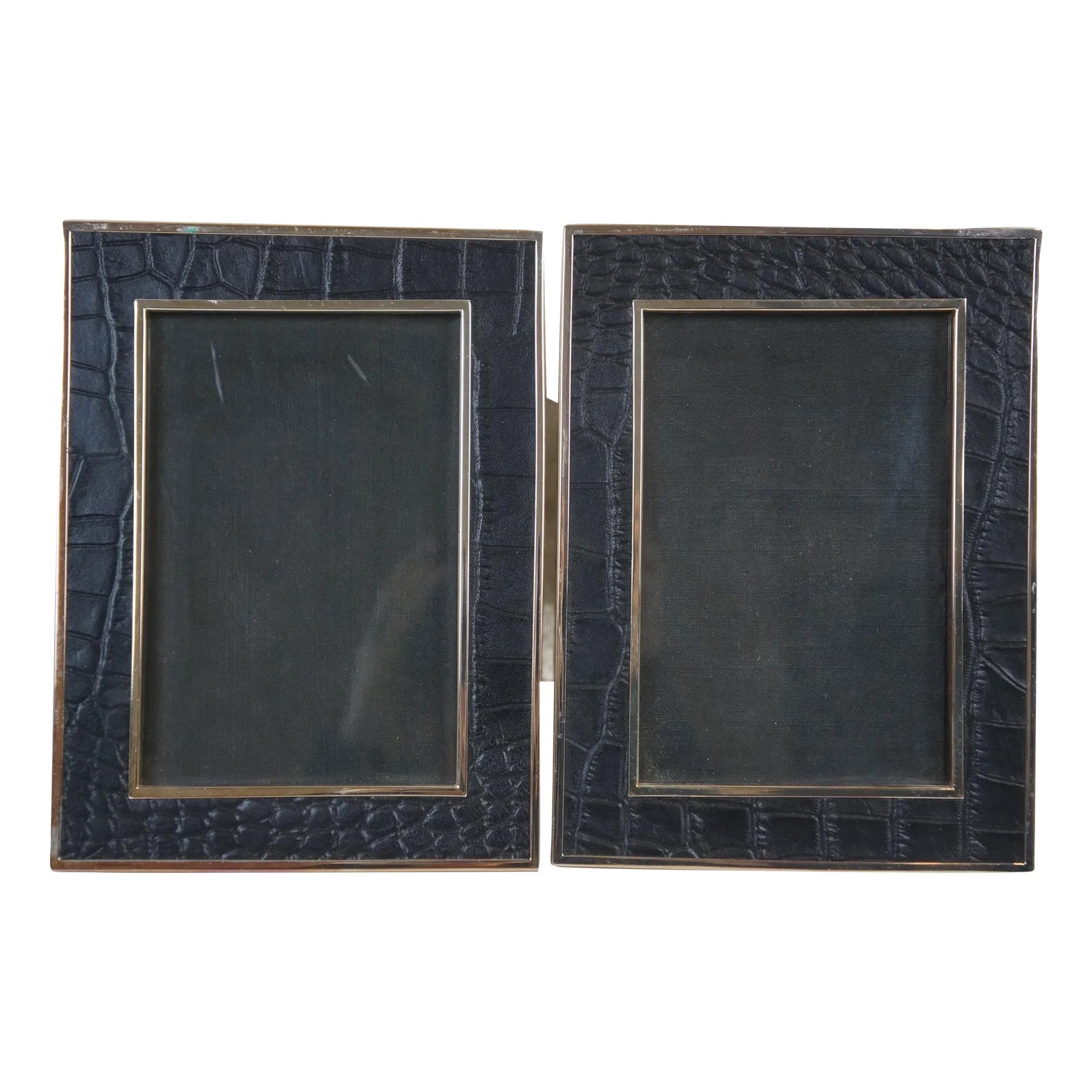Ralph Lauren Chapman Embossed Leather Faux Alligator Picture Frames- a ...