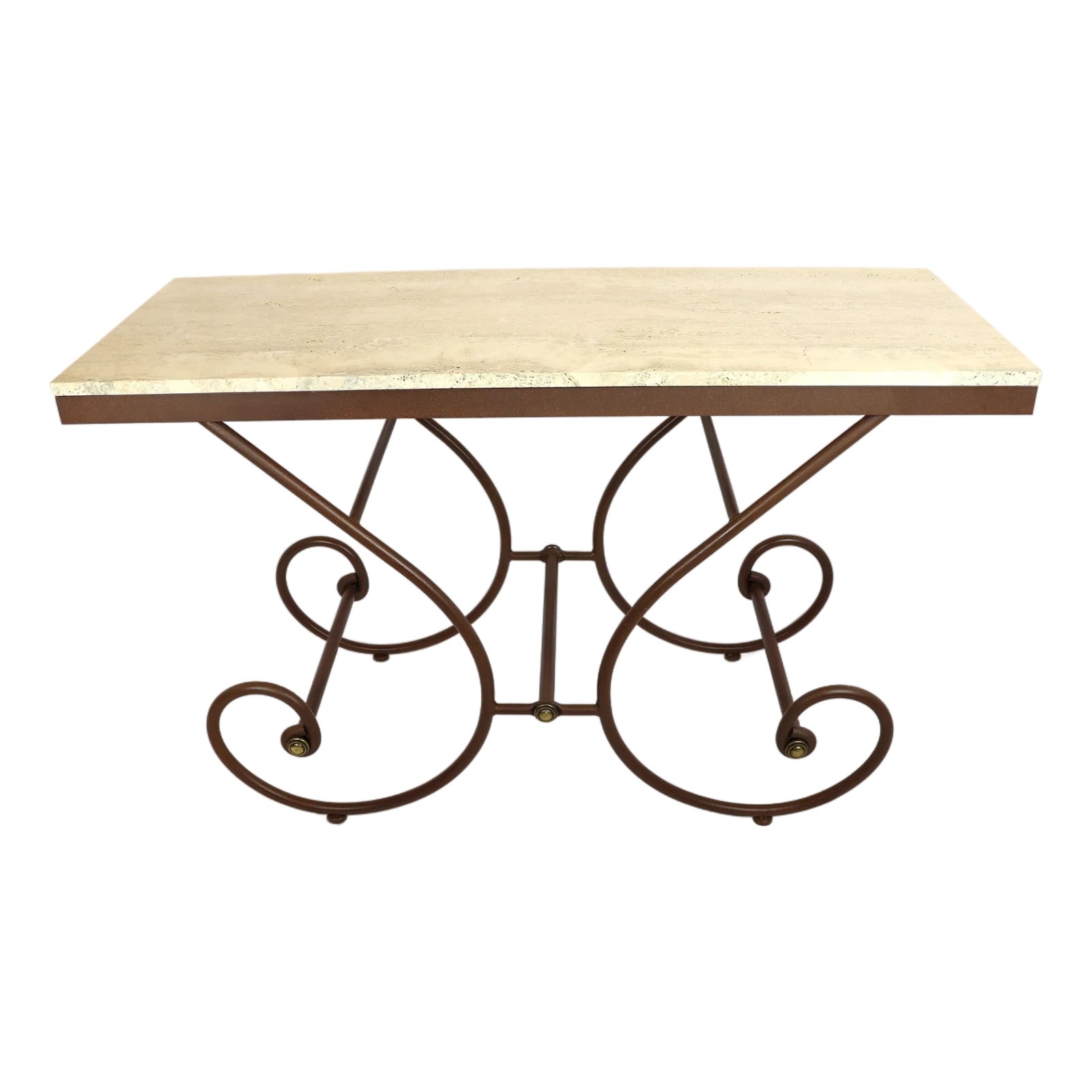 Vintage French Style Butcher or Pastry Table With Italian Marble | Chairish