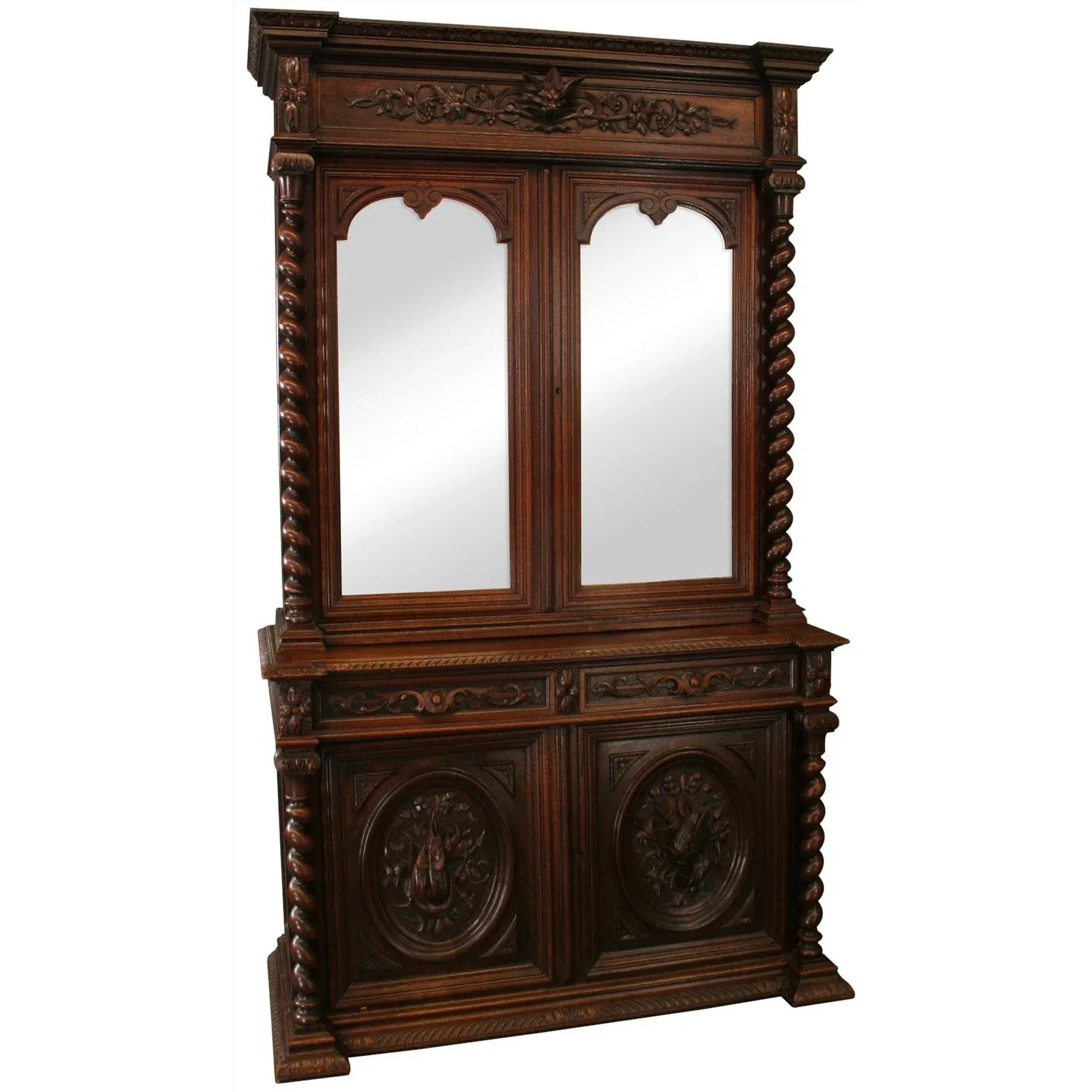 Antique Hunting Renaissance Carved Buffet | Chairish