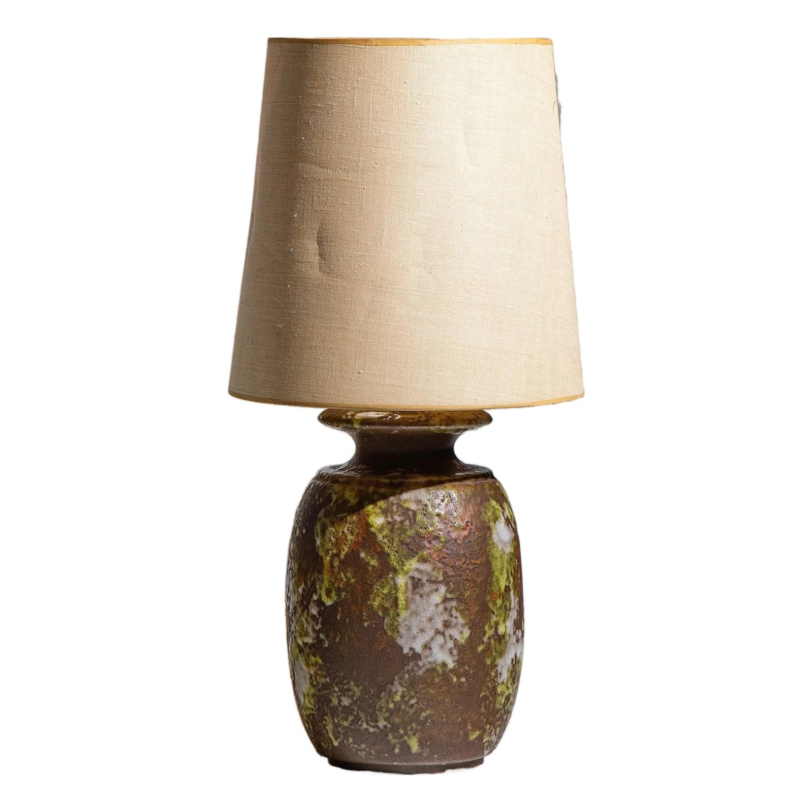 Mid Century Drip Glaze Studio Pottery Table Lamp | Chairish