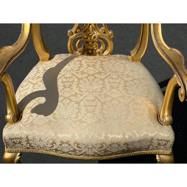 Vintage French Louis XV Rococo Style Carved Back Parlor Chair | Chairish