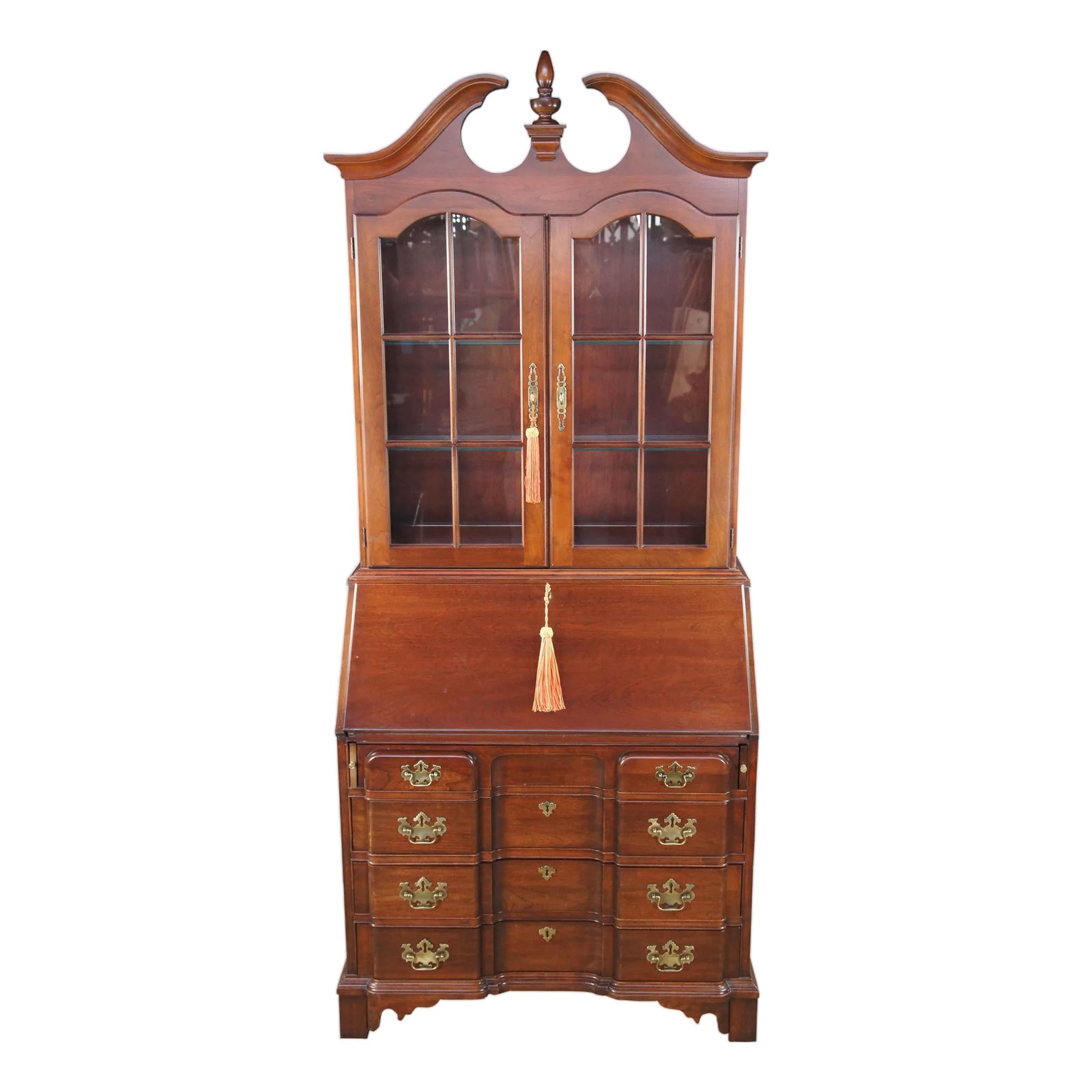 1970s Pennsylvania House English Chippendale Cherry Secretary Writing ...