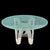 Crackle Glass Iconic Foyer-Dining table with Sculptural Modern Curved ...