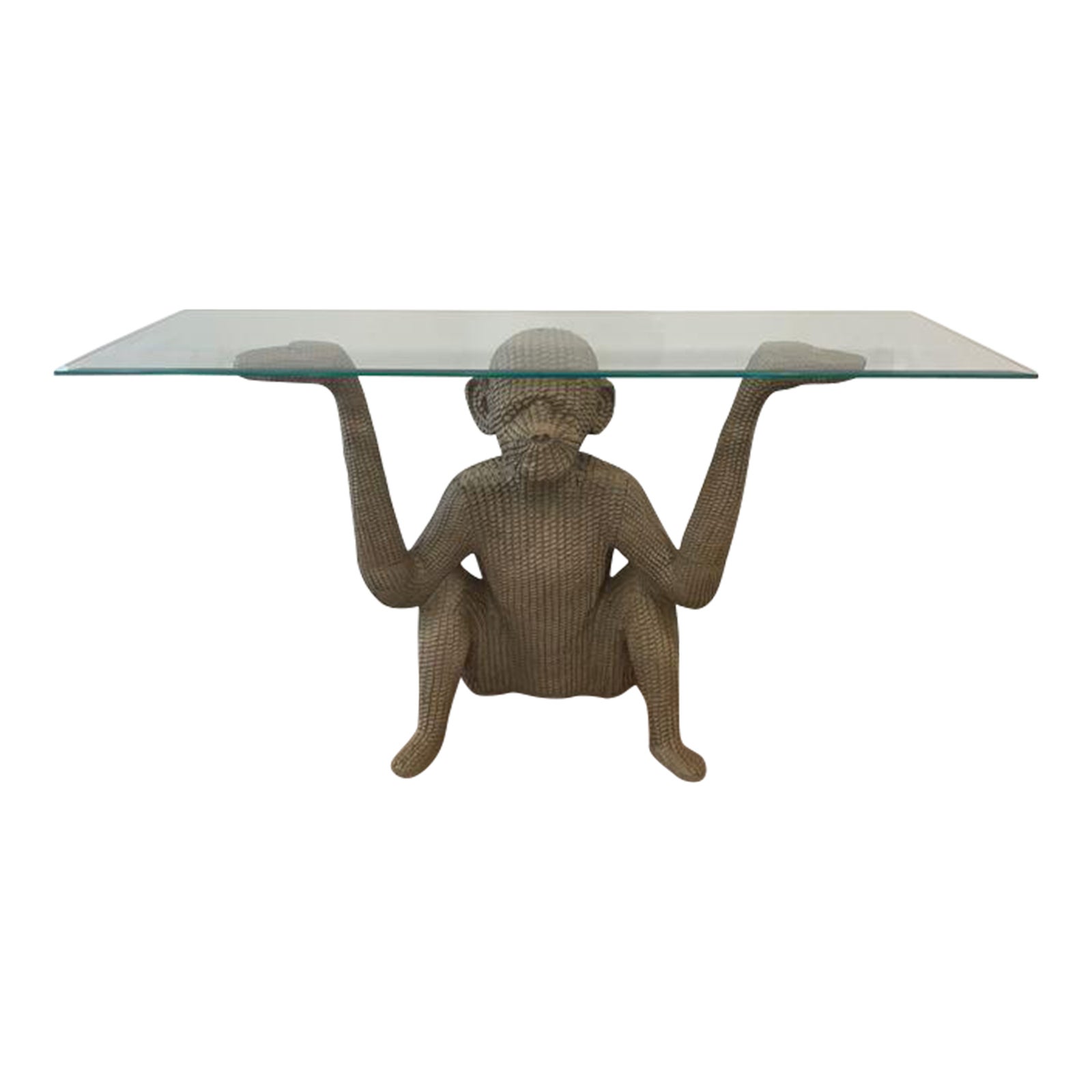 1980s Vintage Sculptural Monkey Console Table | Chairish