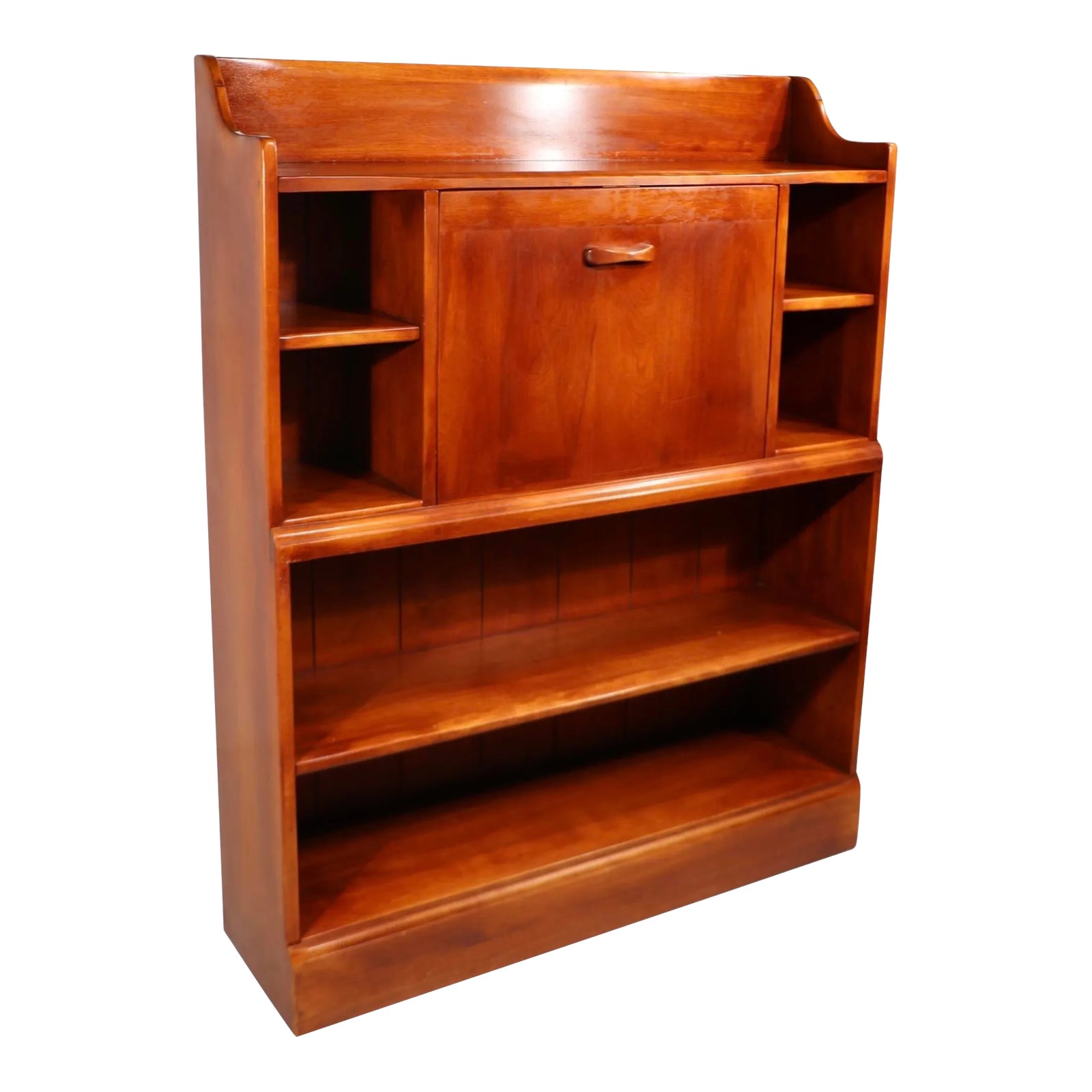 Cushman Colonial Bookcase Fall Front Desk C 1950's | Chairish