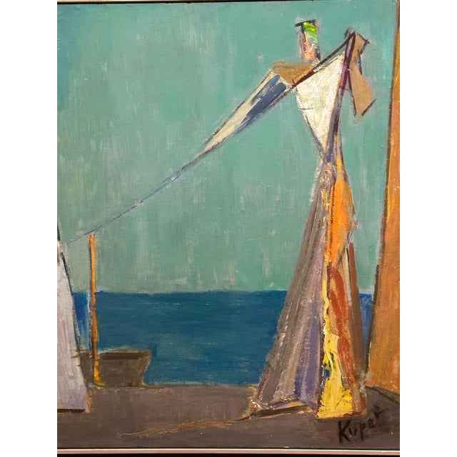 Absract Expressionist Oil on Board by Rose Kuper | Chairish