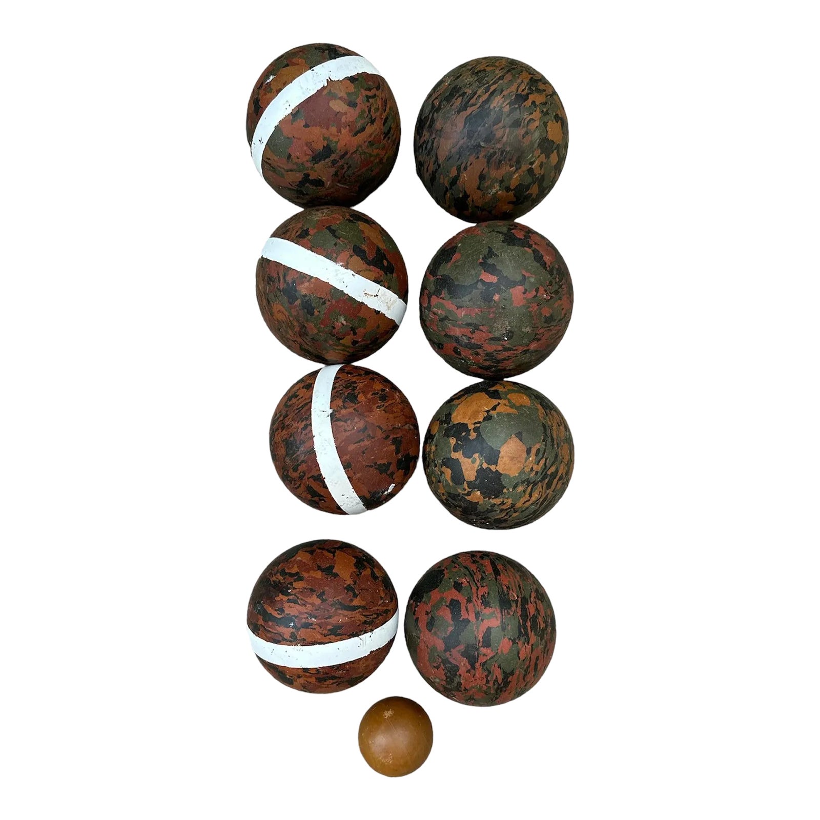 Vintage Italian Bocce Ball Set in Mottled Camouflage Pattern and Earthy ...