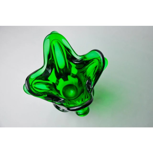 Seguso Vase in Green Murano Glass, Italy, 1960 | Chairish