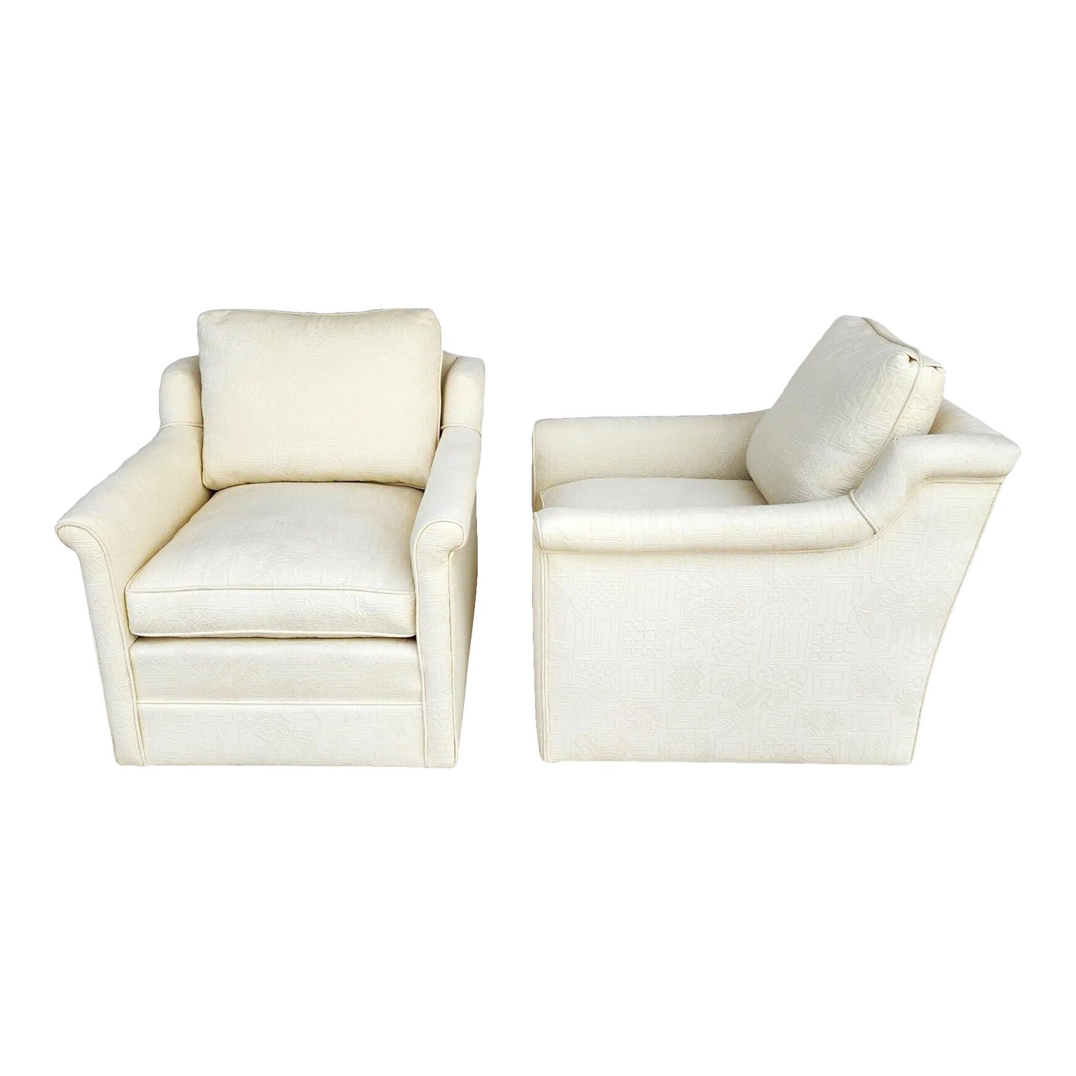 Ej Victor Style Lounge Chairs Pair | Chairish