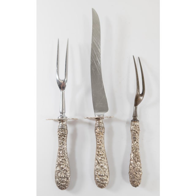 20th Century Sterling Silver Handled Serving Set by Stieff in Rose ...