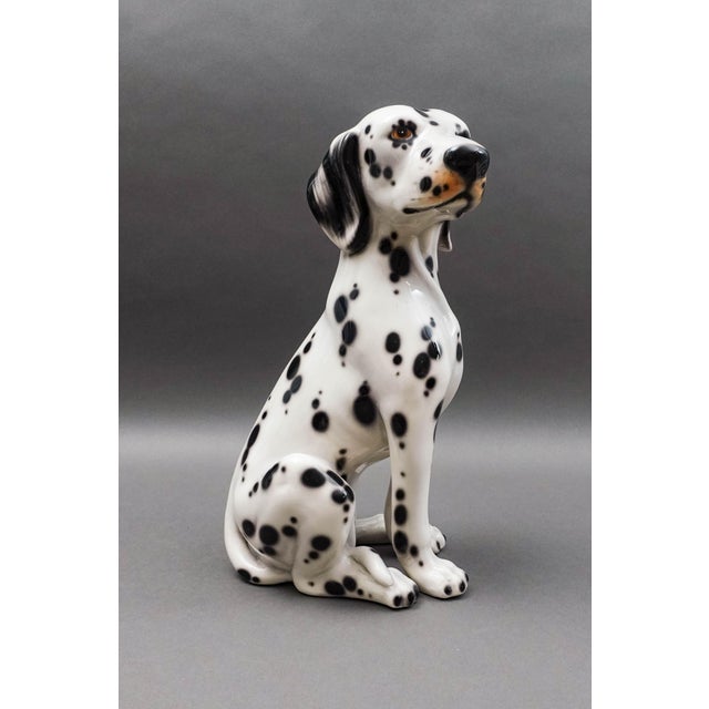 Vintage MCM Italian Glazed Ceramic Pottery Dalmation Dog Sculpture 15 1 ...