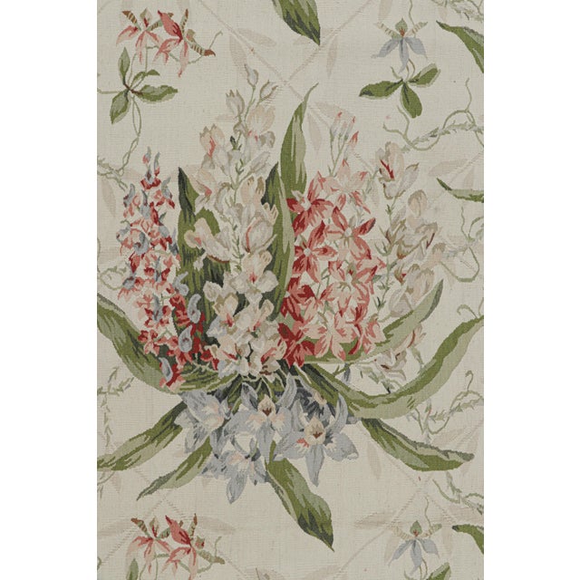 Rug & Kilim’s Tudor Style Rug in White and Cream With Floral Patterns ...