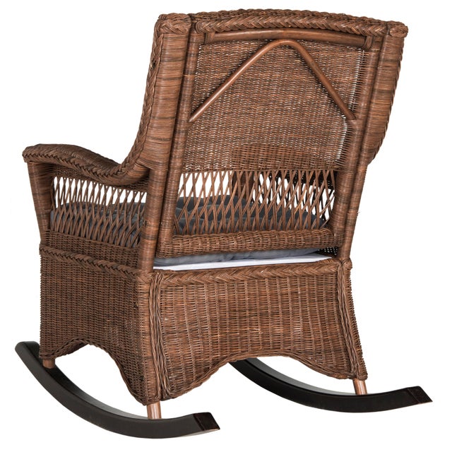 April Wicker Rocking Chair in Brown | Chairish