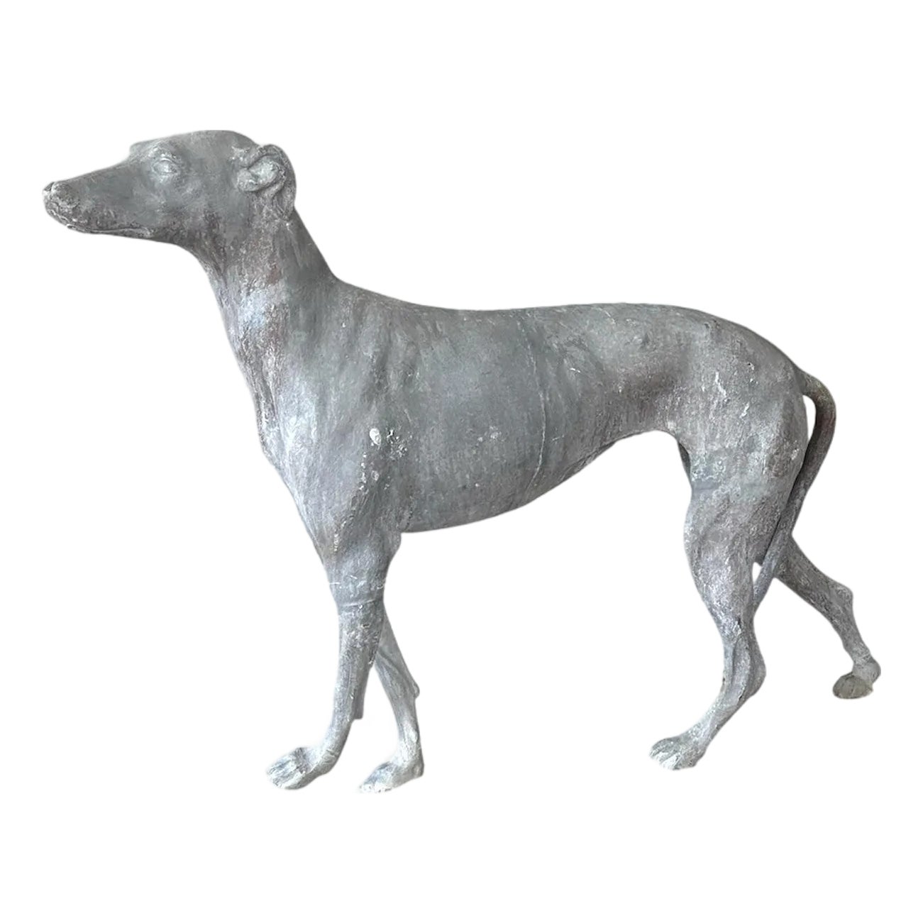 Antique English Cast Lead Life / Full Size Standing Greyhound / Whippet ...