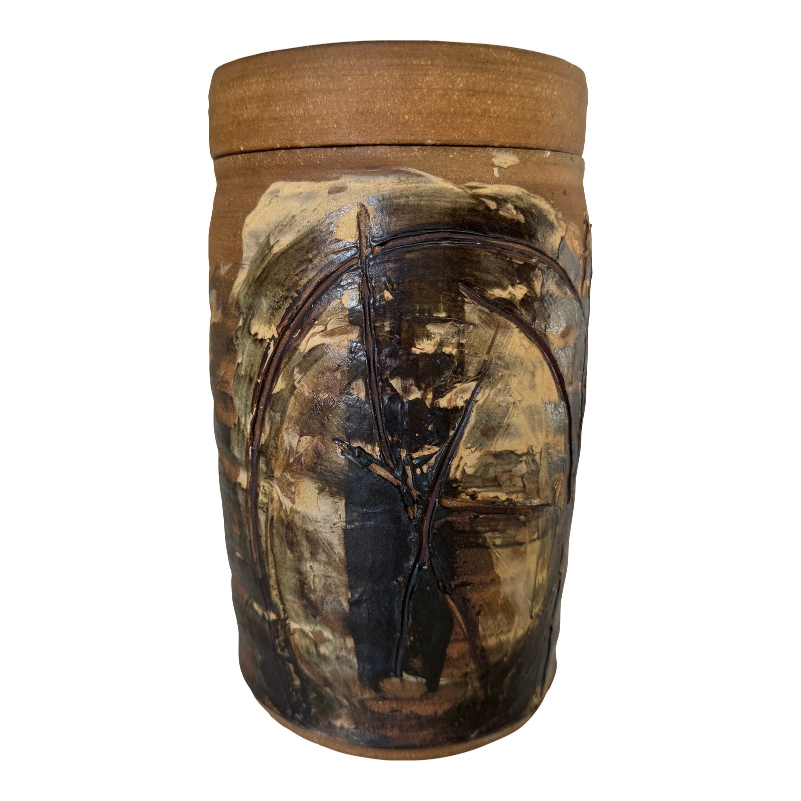 1980s Vintage Gail Organic Abstract Design Studio Pottery Lidded Vase ...