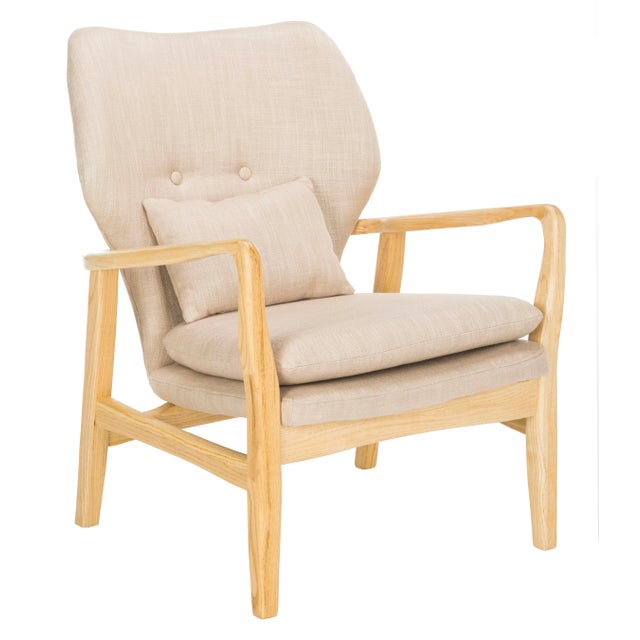 Accent Chair in Beige & Natural | Chairish