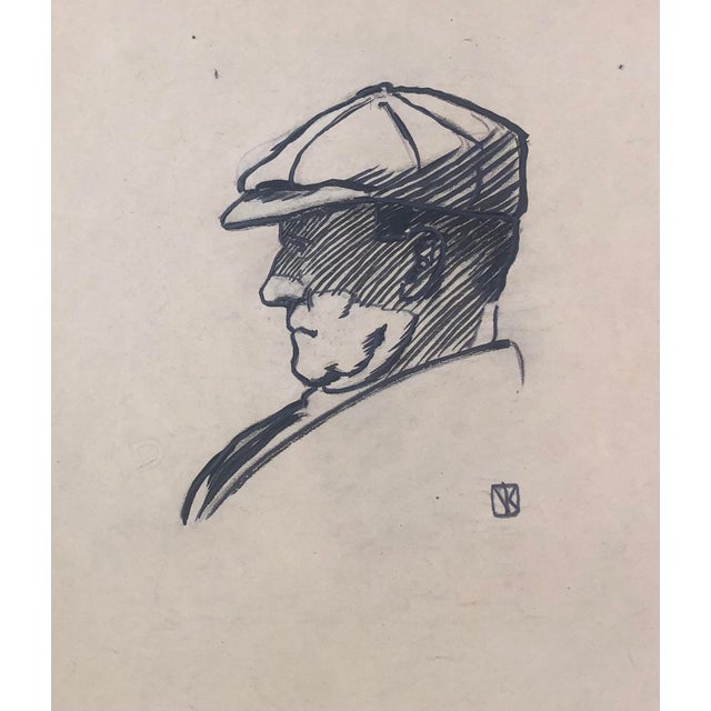 1930 Norman Kent Portrait Drawing of a Man | Chairish